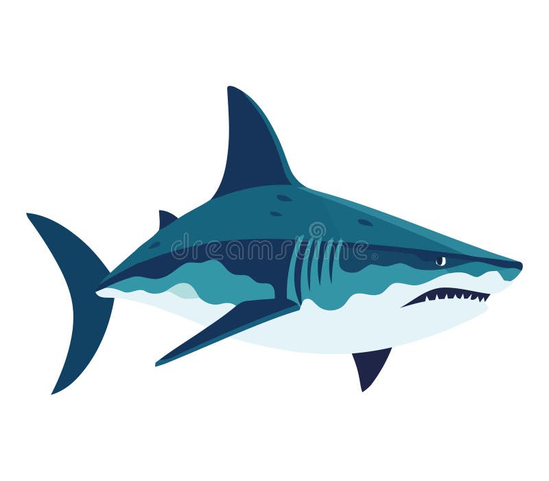 Furious Fish with Sharp Teeth Stock Vector - Illustration of fear, blue ...