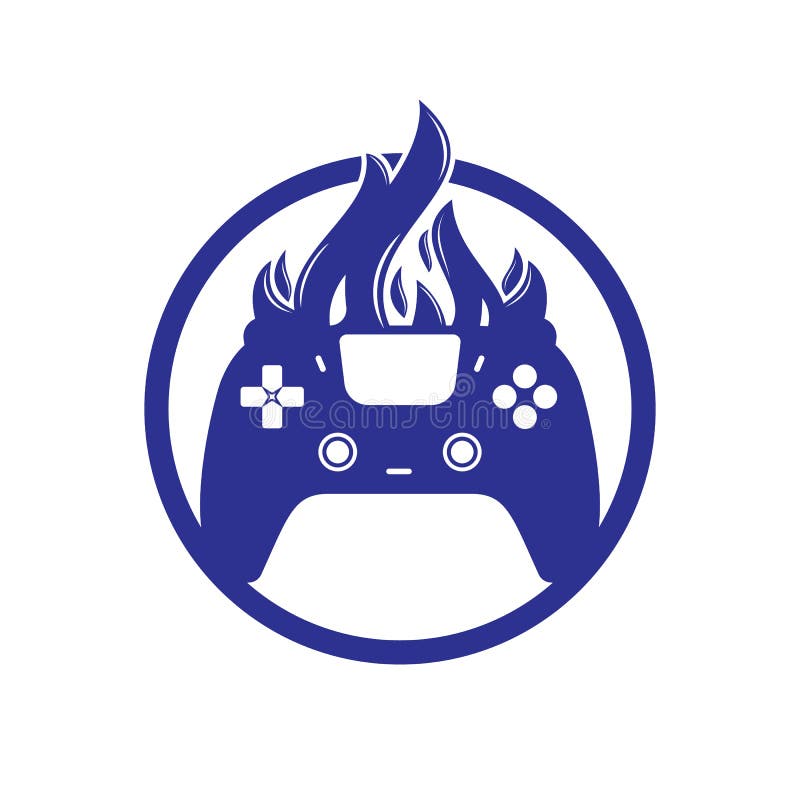 Furious Gamer Vector Logo Design. Keypad Controller and Fire Flame ...