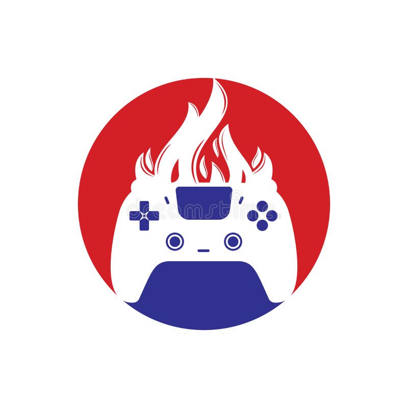 Furious Gamer Vector Logo Design. Keypad Controller and Fire Flame ...