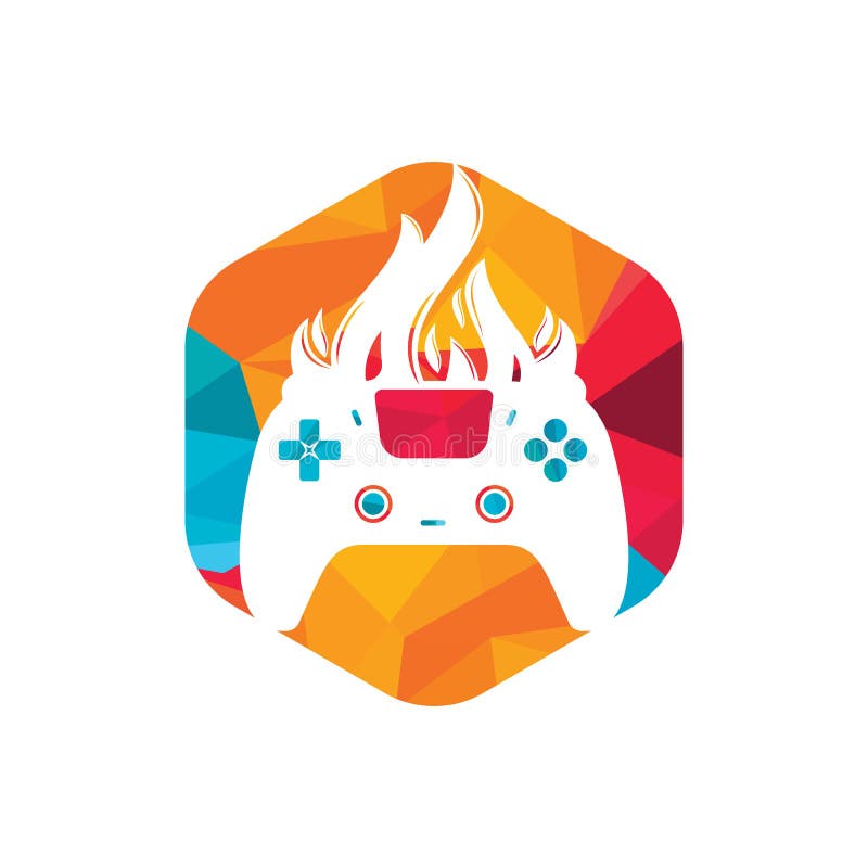 Furious Gamer Vector Logo Design. Keypad Controller and Fire Flame ...