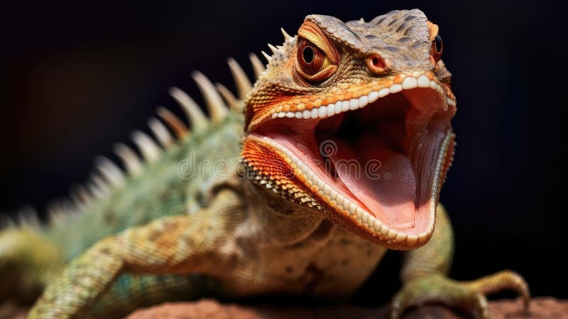 Furious Lizard in High-Resolution Image. Capturing Intense Emotions ...