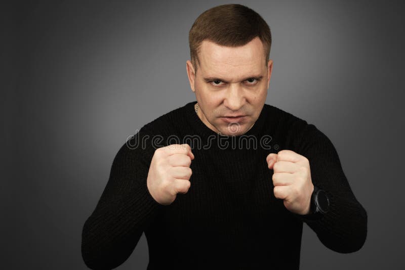 Furious Man Looking at Camera. Studio Shot Stock Photo - Image of ...