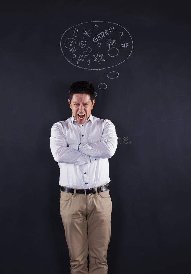 Furious man stock photo. Image of caucasian, angry, chalk - 36643862