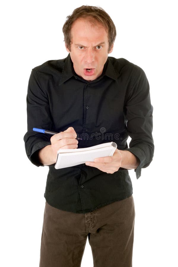 Furious man writing stock image. Image of yell, anger - 8749519