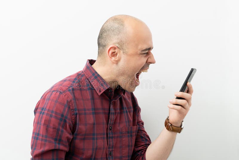 Profile Bald Man Yelling Stock Photos - Free & Royalty-Free Stock ...