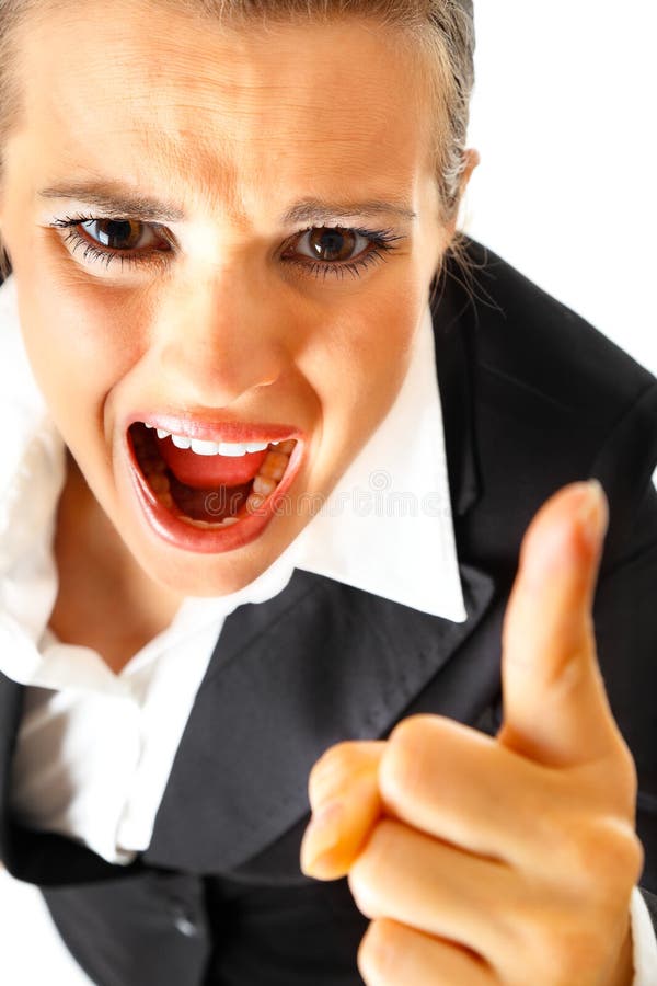 Furious Modern Business Woman Shaking Her Finger Stock Image - Image of ...