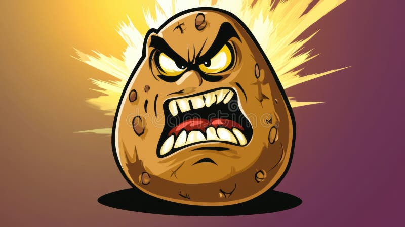 Angry Potato Explosion stock illustration. Illustration of eyes - 372920794