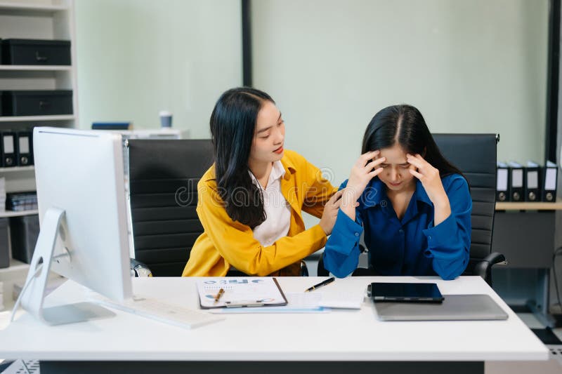 Furious Two Asian Businesspeople Arguing Strongly after Making a ...