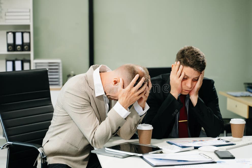 Furious Two Businesspeople Arguing Strongly after Making a Mistake at ...