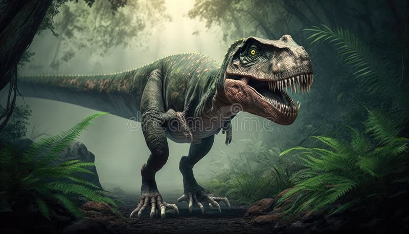 Tyrannosaurus Rex in the Jungle Image Stock Photo - Image of gigantic ...