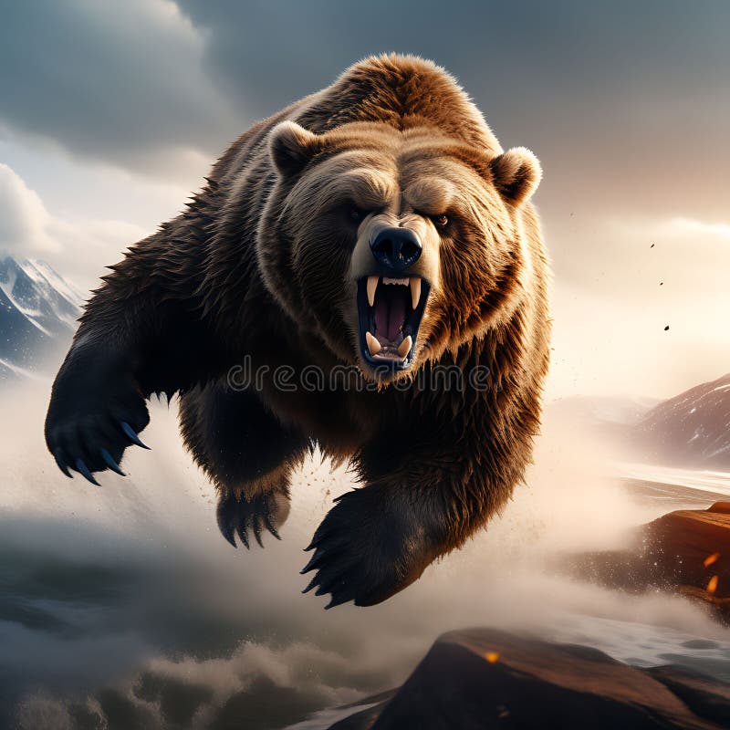 Furious Ursine Majesty: Cinematic 8K Rendering of an Angry Bear ...