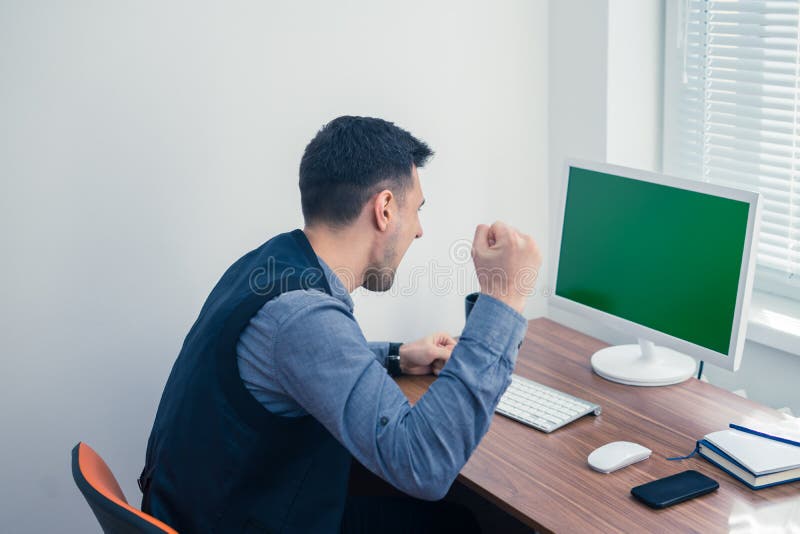 Furious Young Businessman Ready To Smash His Computer Stock Photo ...