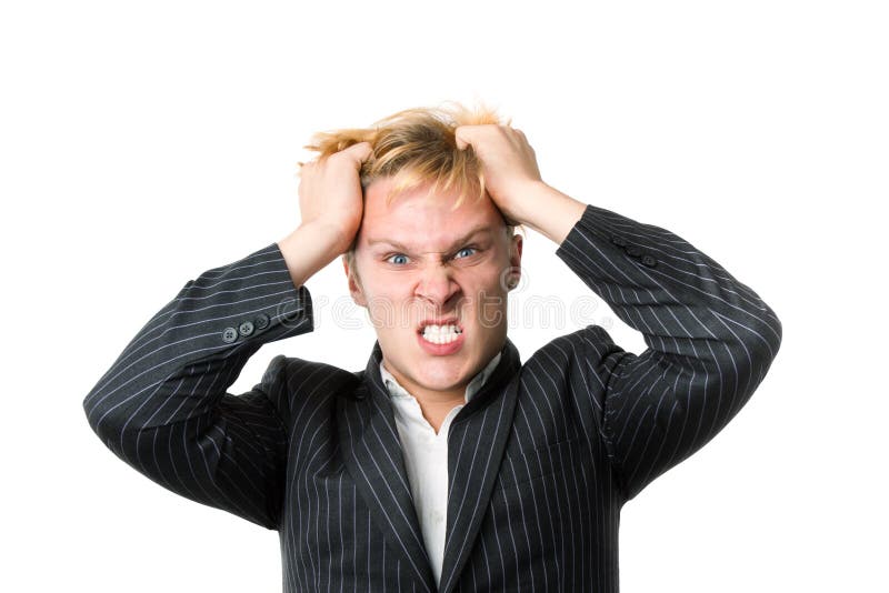 Angry Man stock photo. Image of frantic, delusions, anger - 37191730