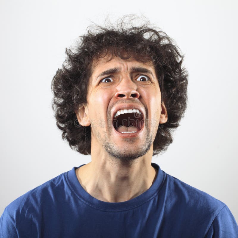 Furious Young Man Portrait. Stock Image - Image of confidence, nerd ...