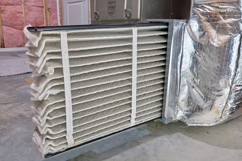 Furnace Air Filter almost Fully Removed Stock Photo - Image of dirty ...