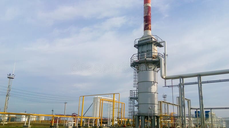 Furnace for Heating Oil at the Refinery Stock Photo - Image of ...
