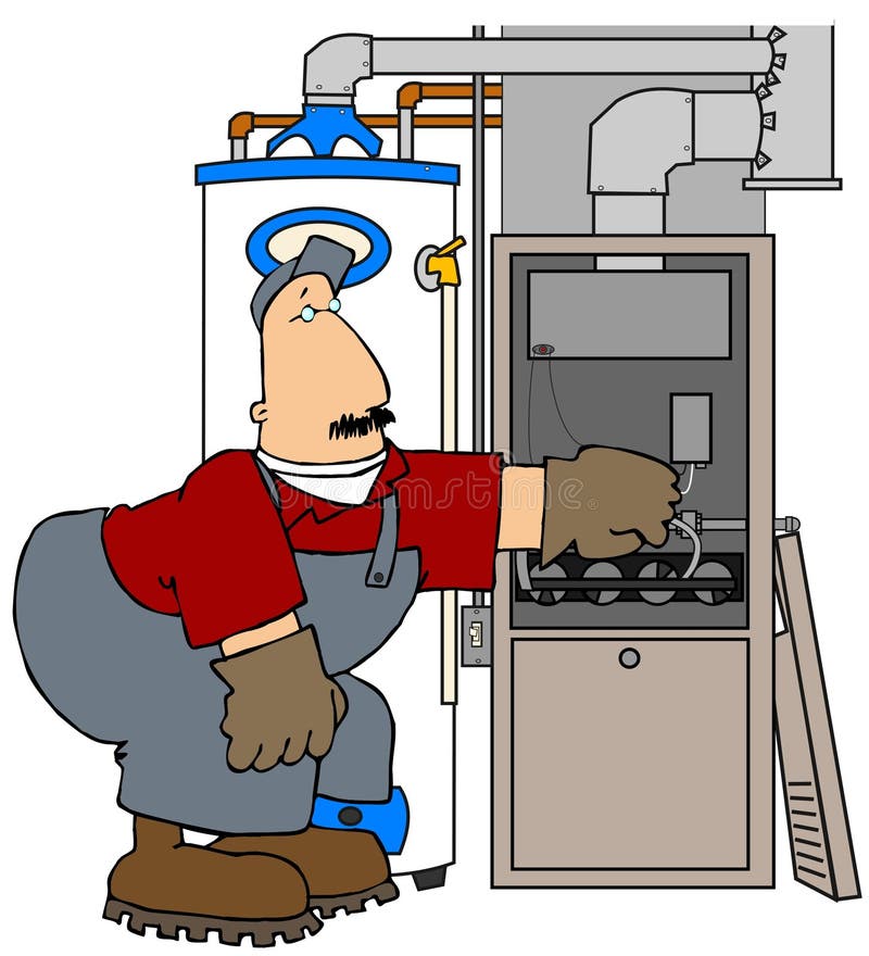 Furnace Man stock illustration. Illustration of cartoon - 7046242