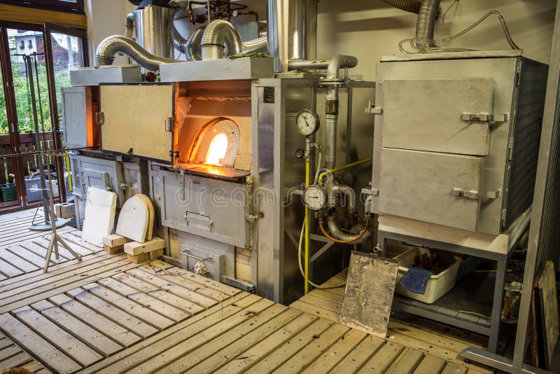 Furnaces in the Glass Factory Stock Photo - Image of work, craft: 33608806
