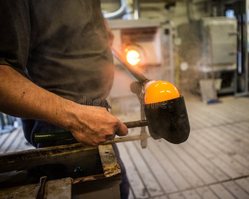 Glass Blower at His Work stock photo. Image of work, melting - 10430664
