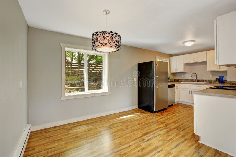 Dining Area in Empty Kitchen Room Stock Image - Image of kitchen ...