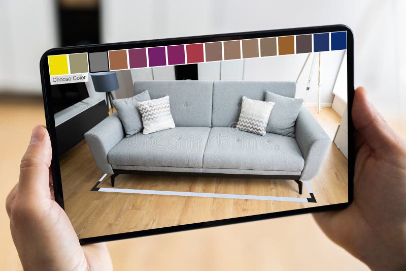 Furniture AR Smartphone Designer Application Stock Image - Image of ...
