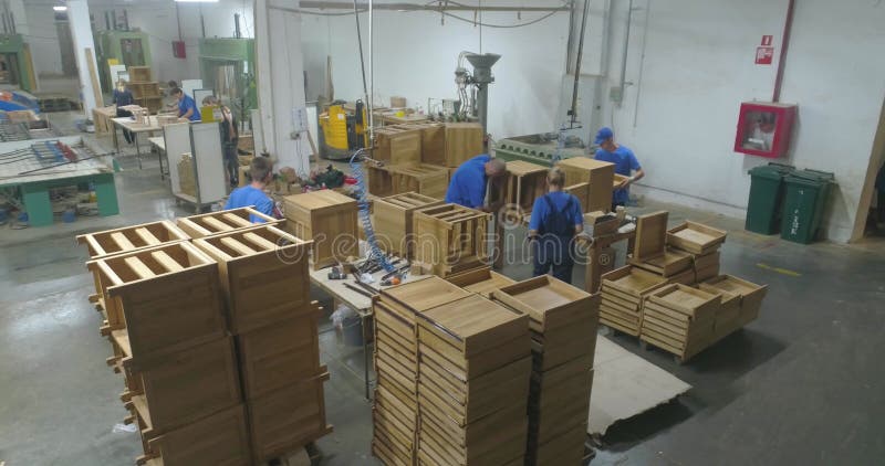 Furniture Assembly Workshop. Production Workshop at a Furniture Factory ...