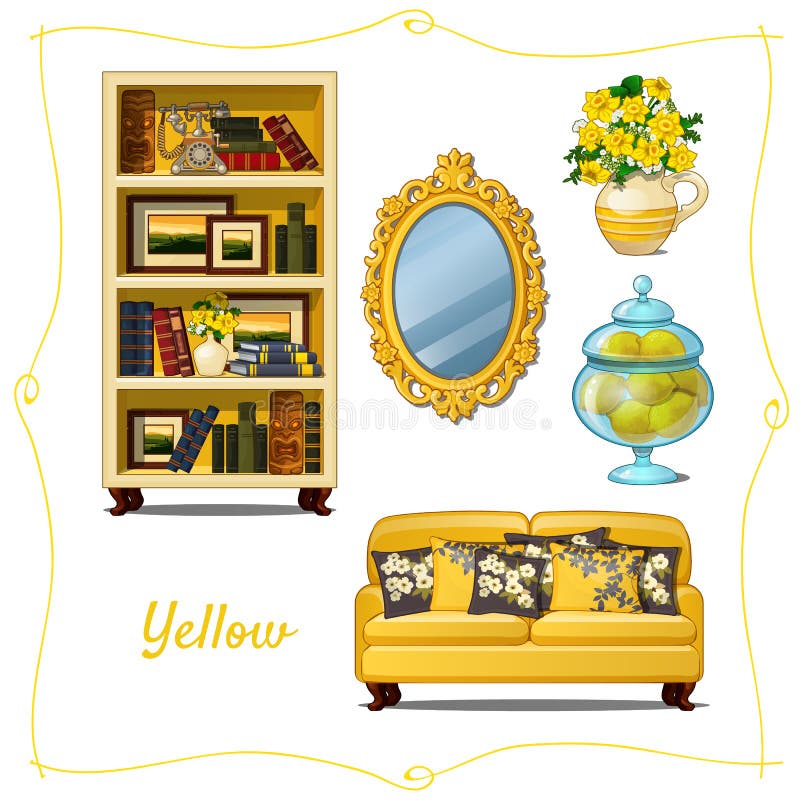 Furniture in Classical Style, Five Objects Stock Vector - Illustration ...