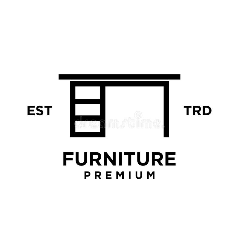 Furniture Desk Logo Icon Design Illustration Stock Vector ...