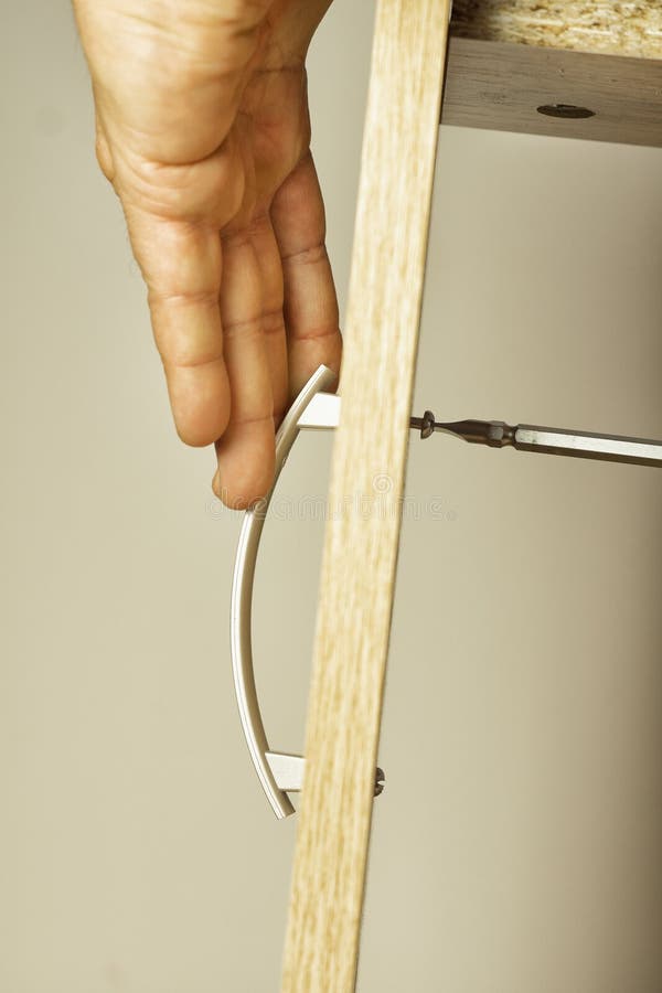 Furniture Handle Installed in the Appropriate Place Stock Image - Image ...