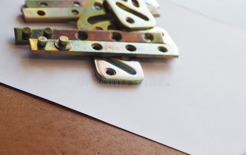 Furniture Hardware Eccentric Pin Hinge Stock Image - Image of ...