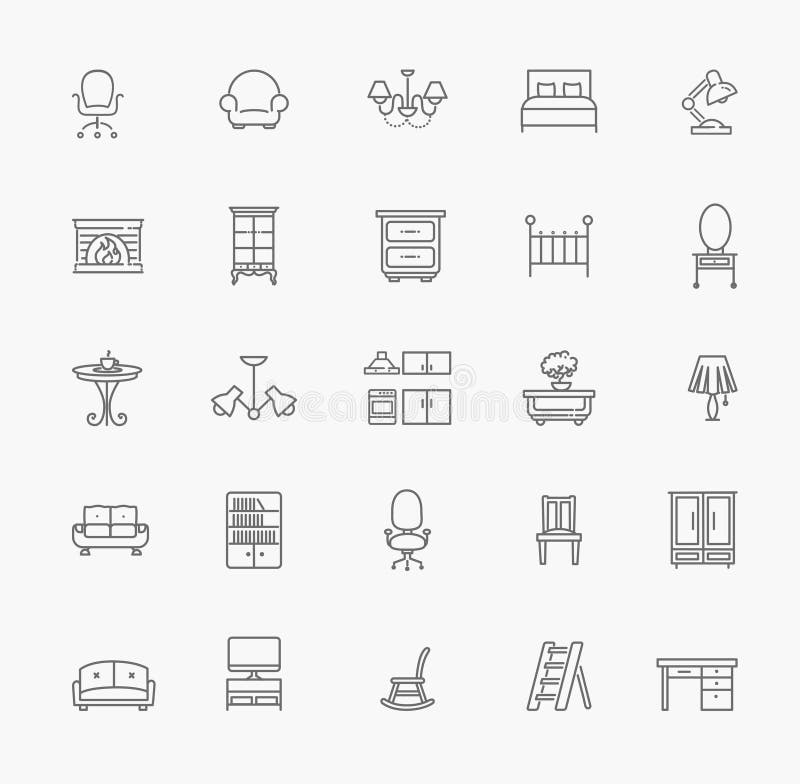 Furniture and Home Decor Icon Set. Vector Illustration. Stock Vector ...