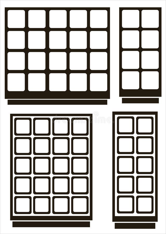 Furniture Icons of Cabinet Isolated on White Stock Vector ...