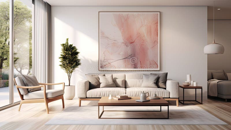 Furniture interior render stock illustration. Illustration of space ...