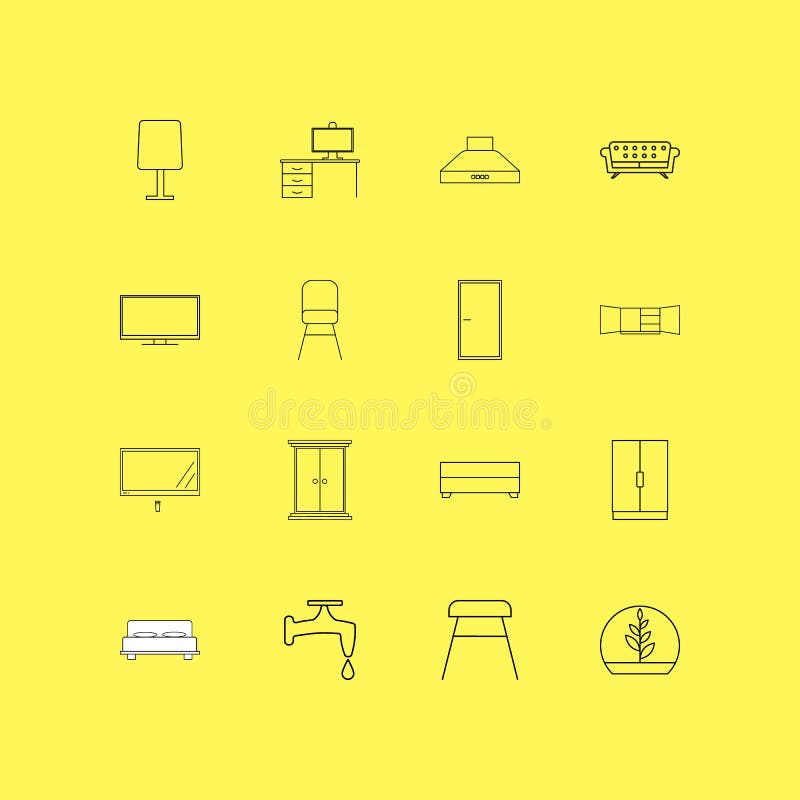Devices linear icon set. stock vector. Illustration of icons - 109921263