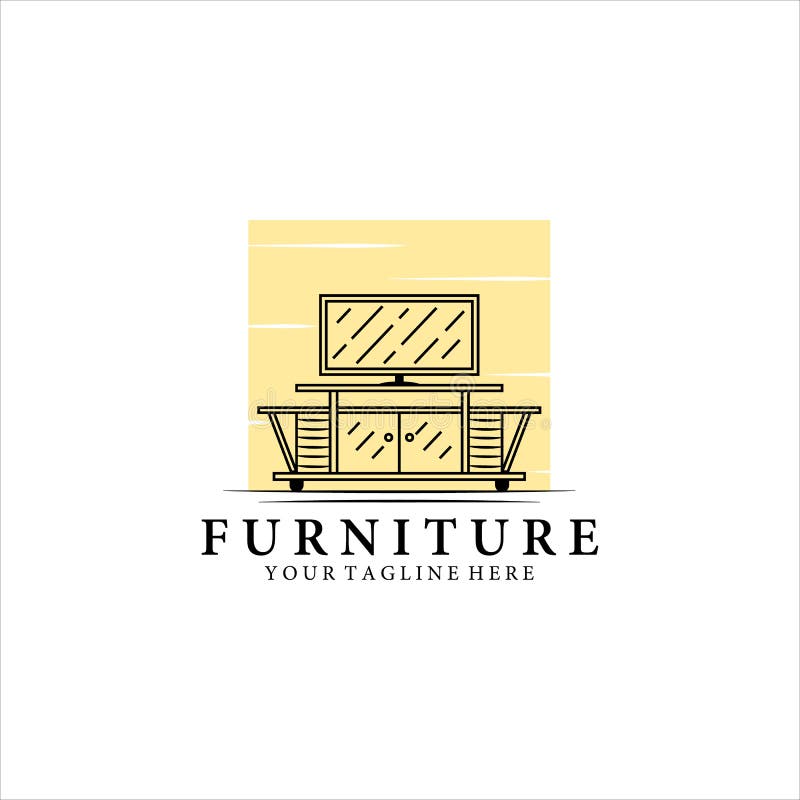 Furniture Logo Line Art Minimalist Vector Illustration Design Stock ...