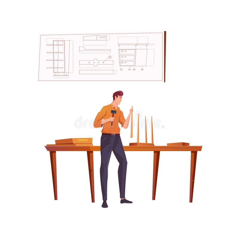 Furniture Maker Illustration Stock Vector - Illustration of household ...