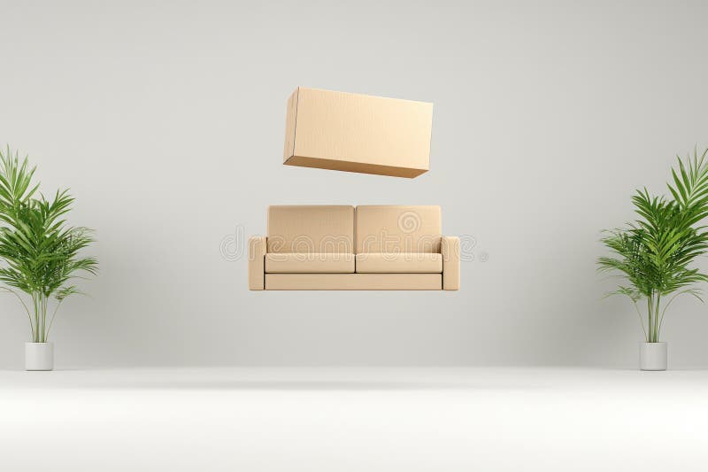 Furniture Packed and Ready: Company Relocation in Progress with Items ...