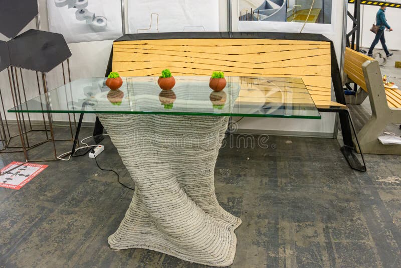 Furniture Printed on a 3D Printer. Coffee Table with Glass Surface ...