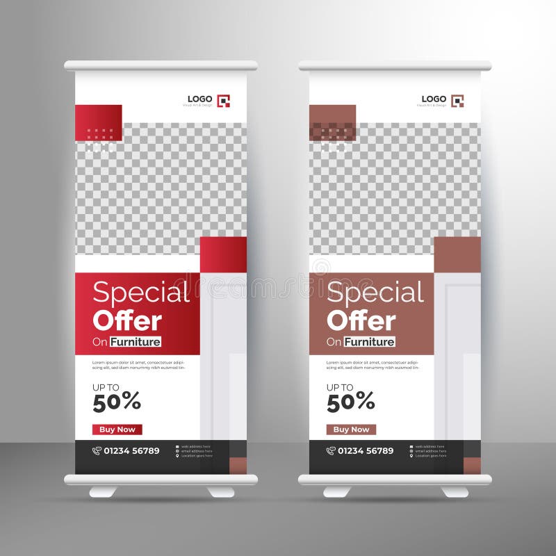 Furniture Business Rollup Banner Template, Editable Pop Up Display ...