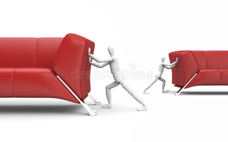 Furniture shift concept stock illustration. Illustration of armchair ...