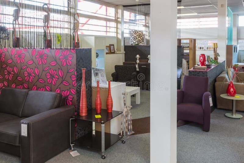 Furniture Showroom with Tables and Chairs Stock Photo - Image of ...