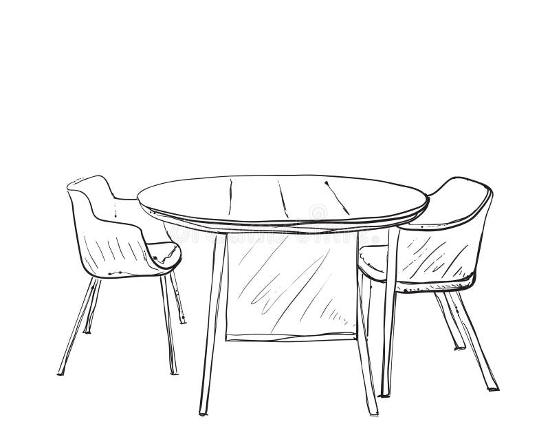 Furniture in Summer Cafe. Chair and Table Stock Vector - Illustration ...