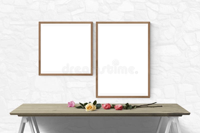 Blank Frame Above Table Picture. Image: 83076102