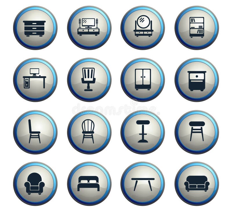 Furniture icon set stock vector. Illustration of furniture - 128217952