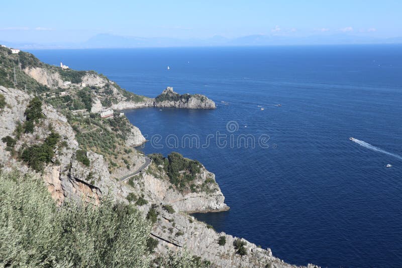 Furore - Scorcio Della Torre Di Conca Dalla Litoranea Stock Photo ...