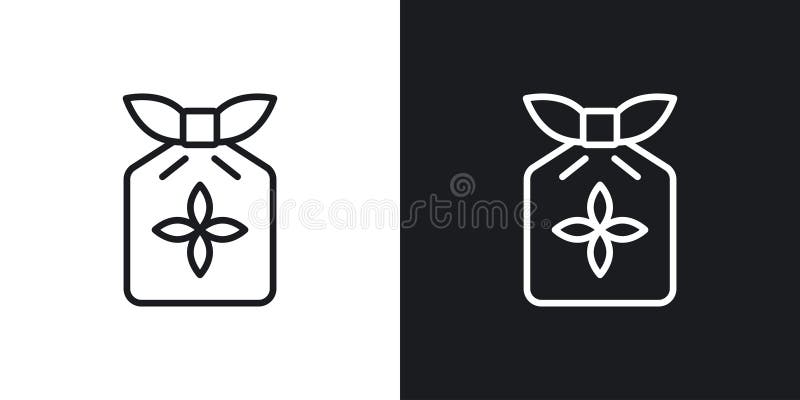 Furoshiki Vector Icon Set. Oriental Gift Symbol Stock Vector ...