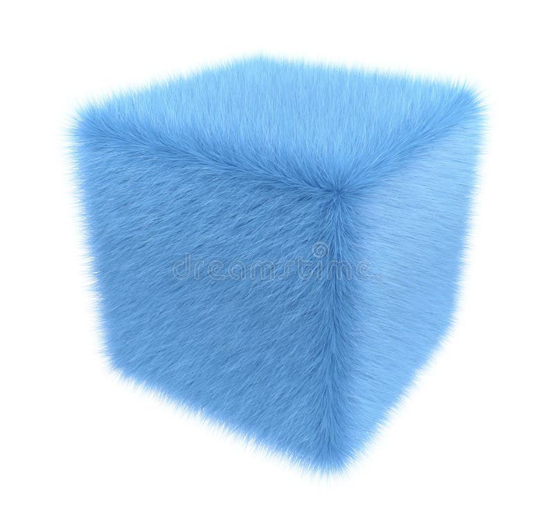 Furry blue cube stock illustration. Illustration of shape - 36534958