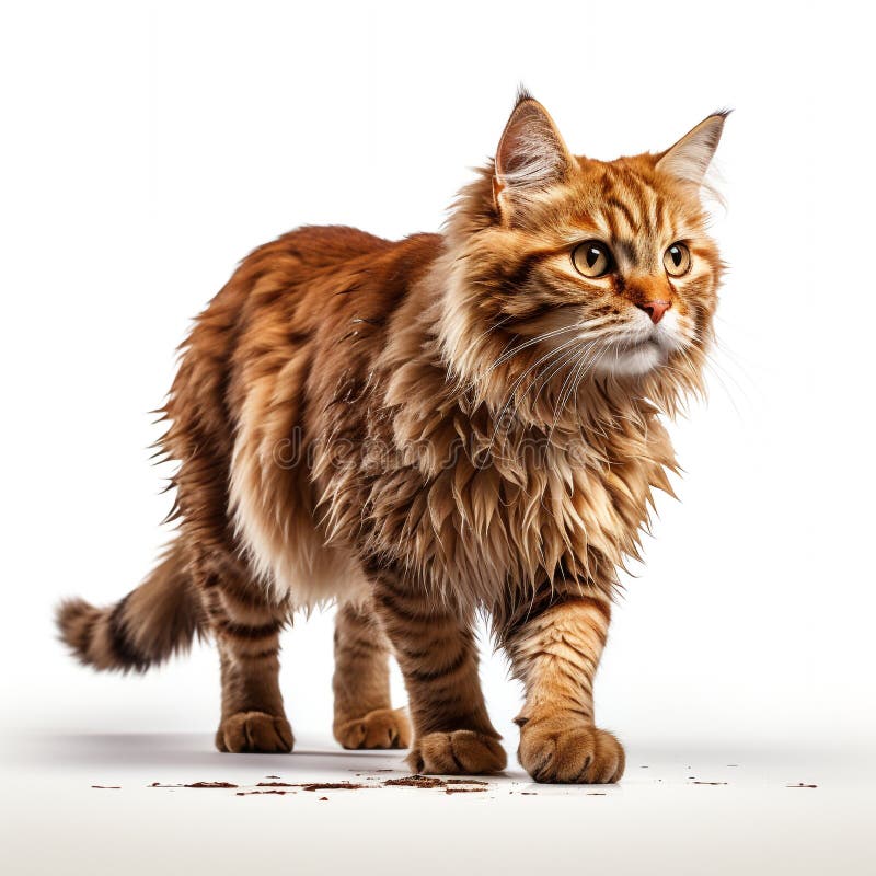 Furry Cat with Captivating Whiskers Stock Illustration - Illustration ...