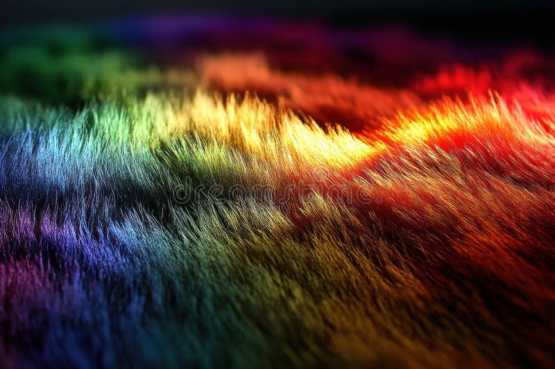 Furry Fabric Illuminated by Vibrant Rainbow Lighting Creates a Stunning ...