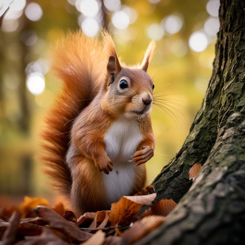 Furry Forest Dweller, the Red Squirrel, Captured in a Charming Pose ...